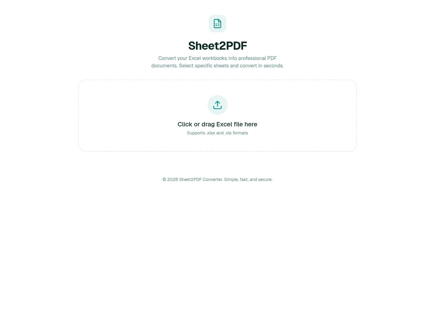 Sheet2PDF Converter