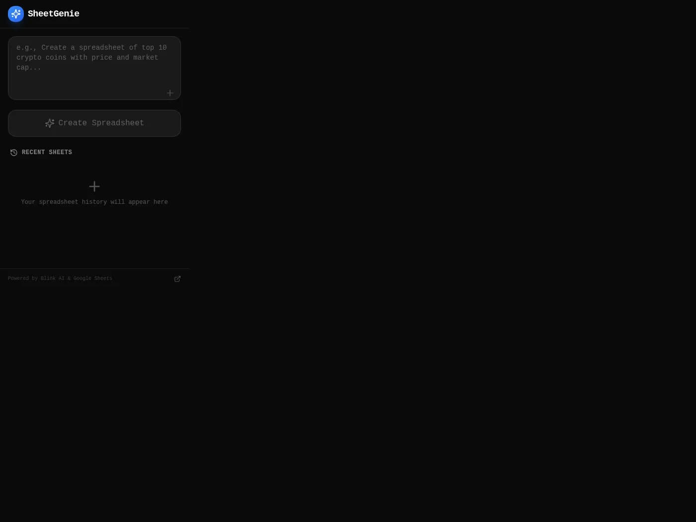 SheetGenie Extension
