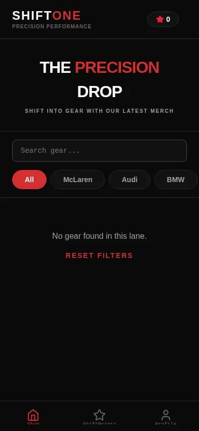 ShiftOne Merch Points App