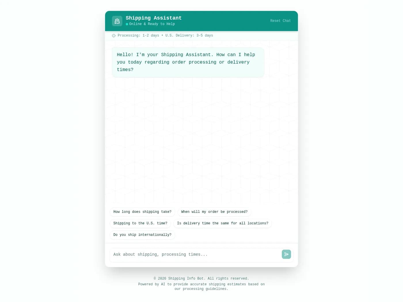 Shipping Info Bot