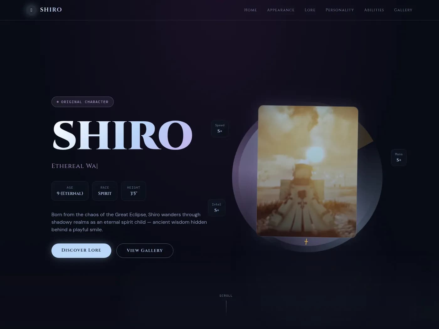 Shiro Character Web Showcase