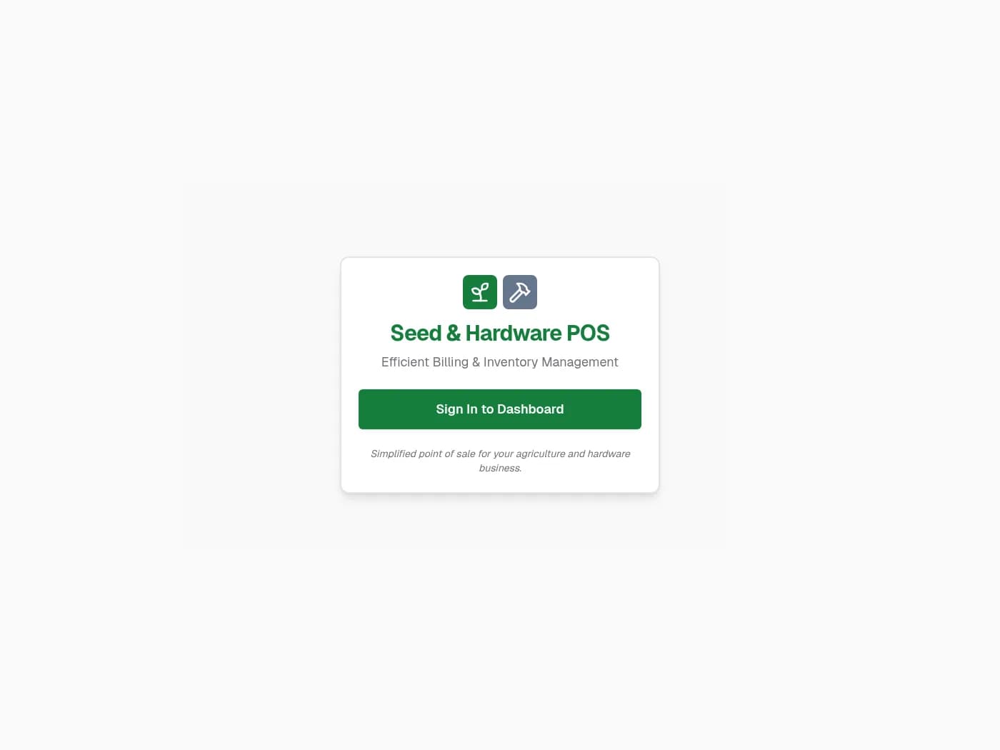 Seed & Hardware POS