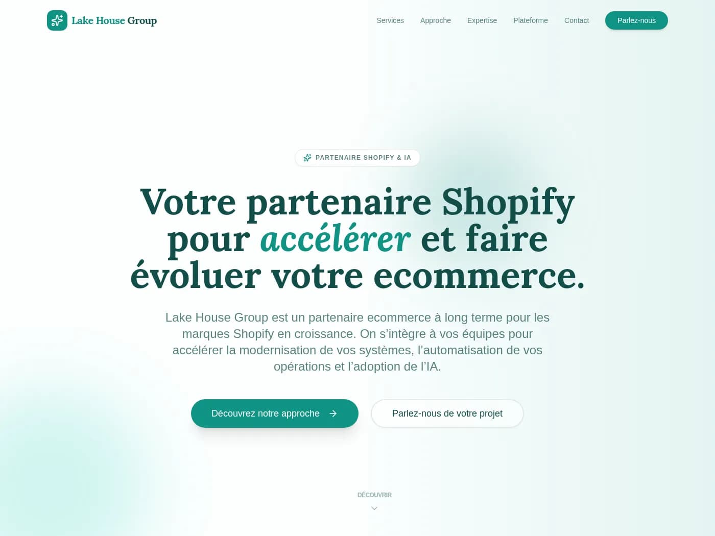 AI Shopify Agency Homepage
