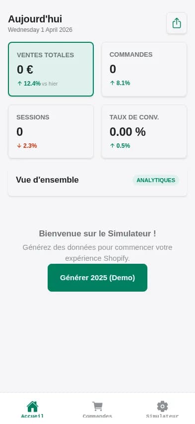 Shopify Dashboard Simulator