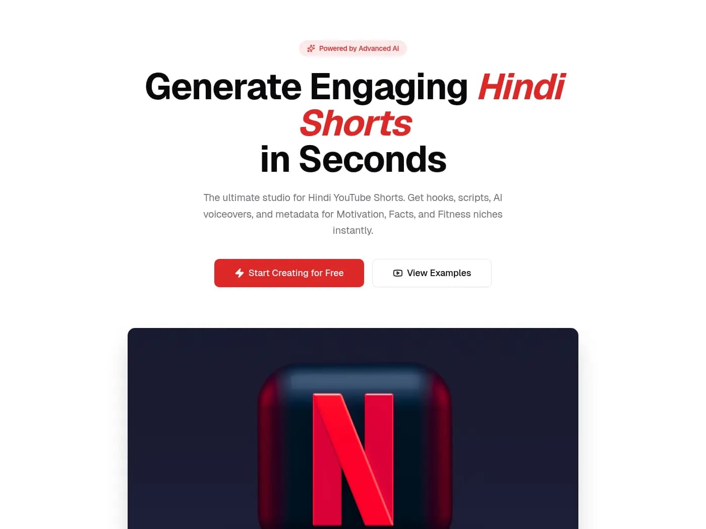 Hindi Shorts AI Studio