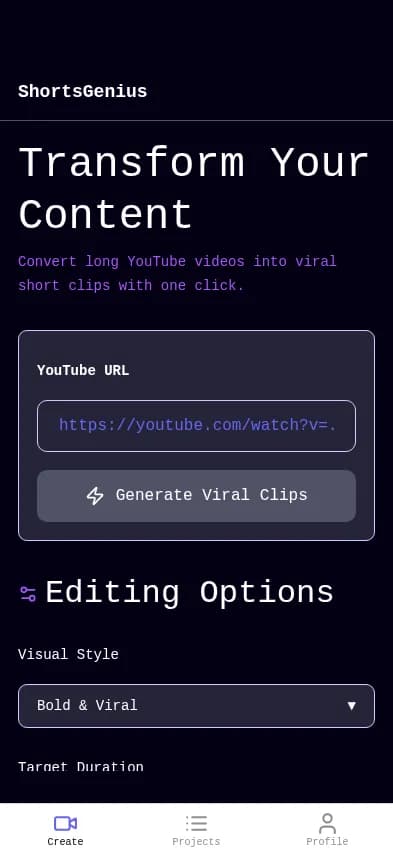 ShortsGenius AI Studio