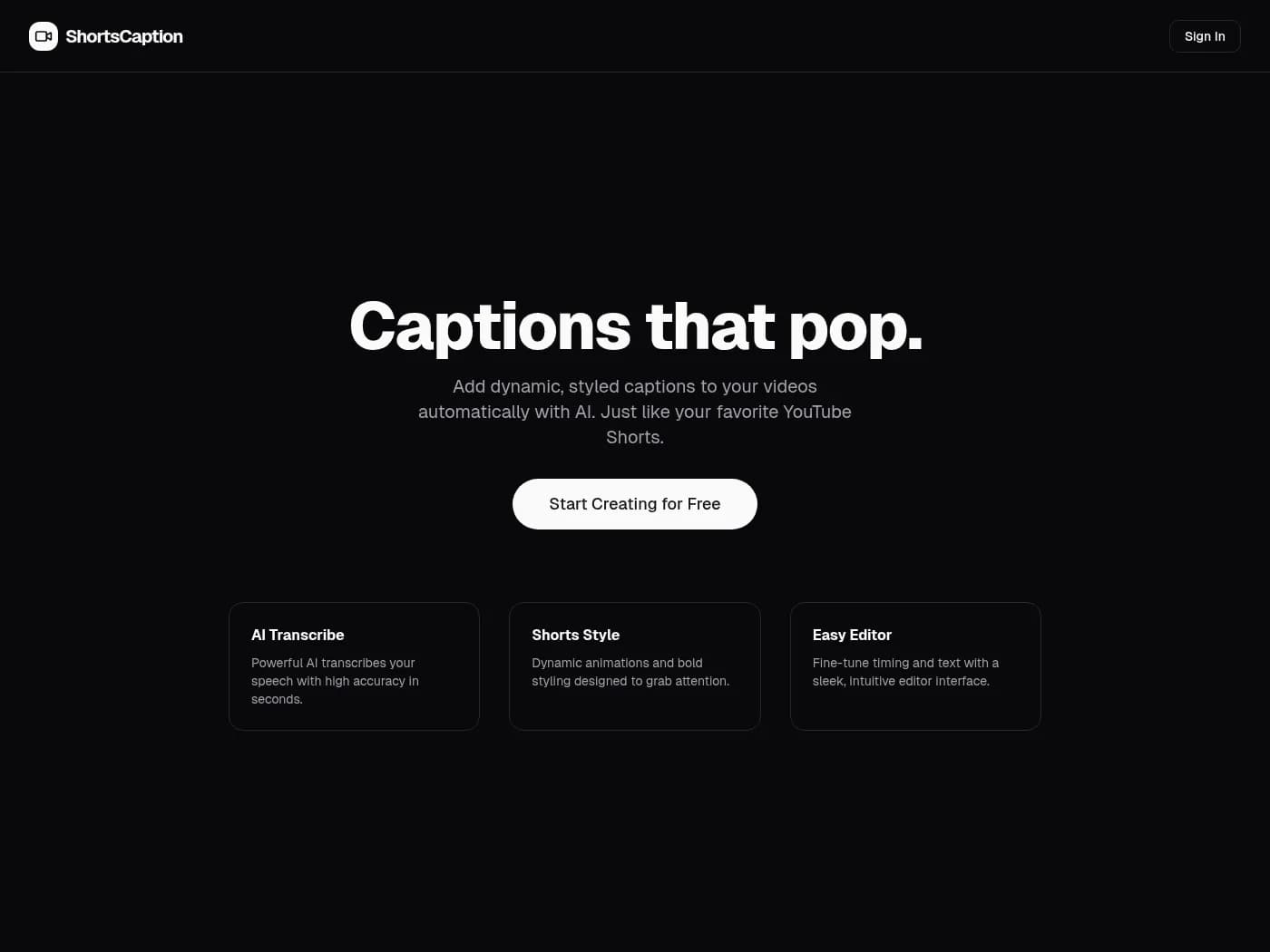 Shorts Caption Maker