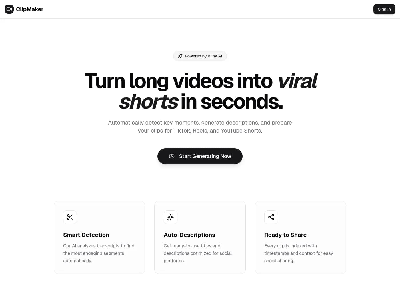 Shorts Clip Generator