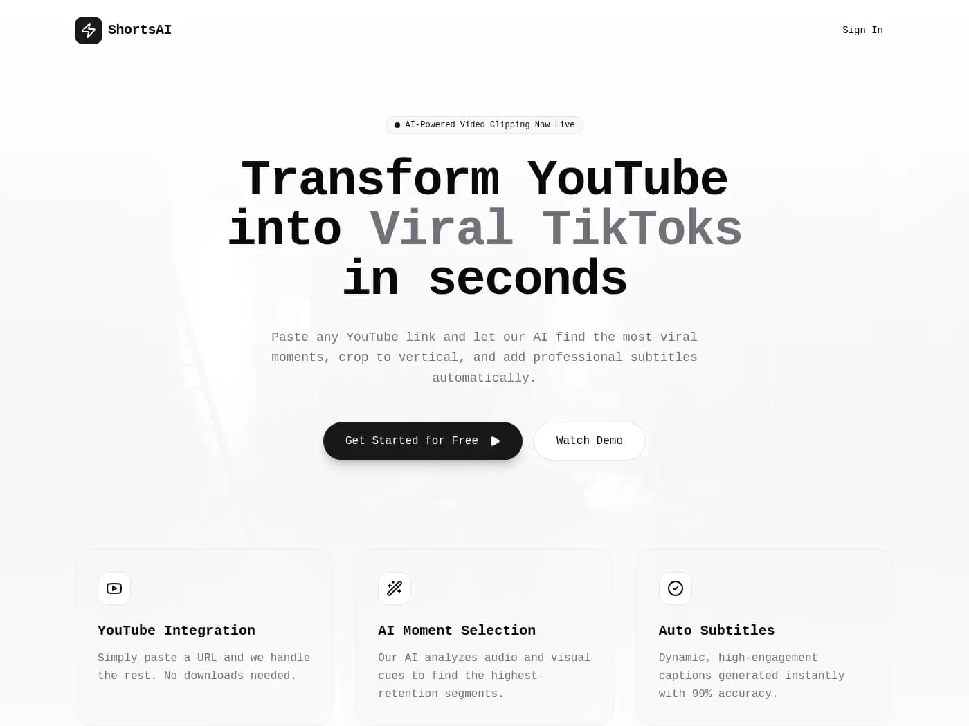 Shorts Generator AI
