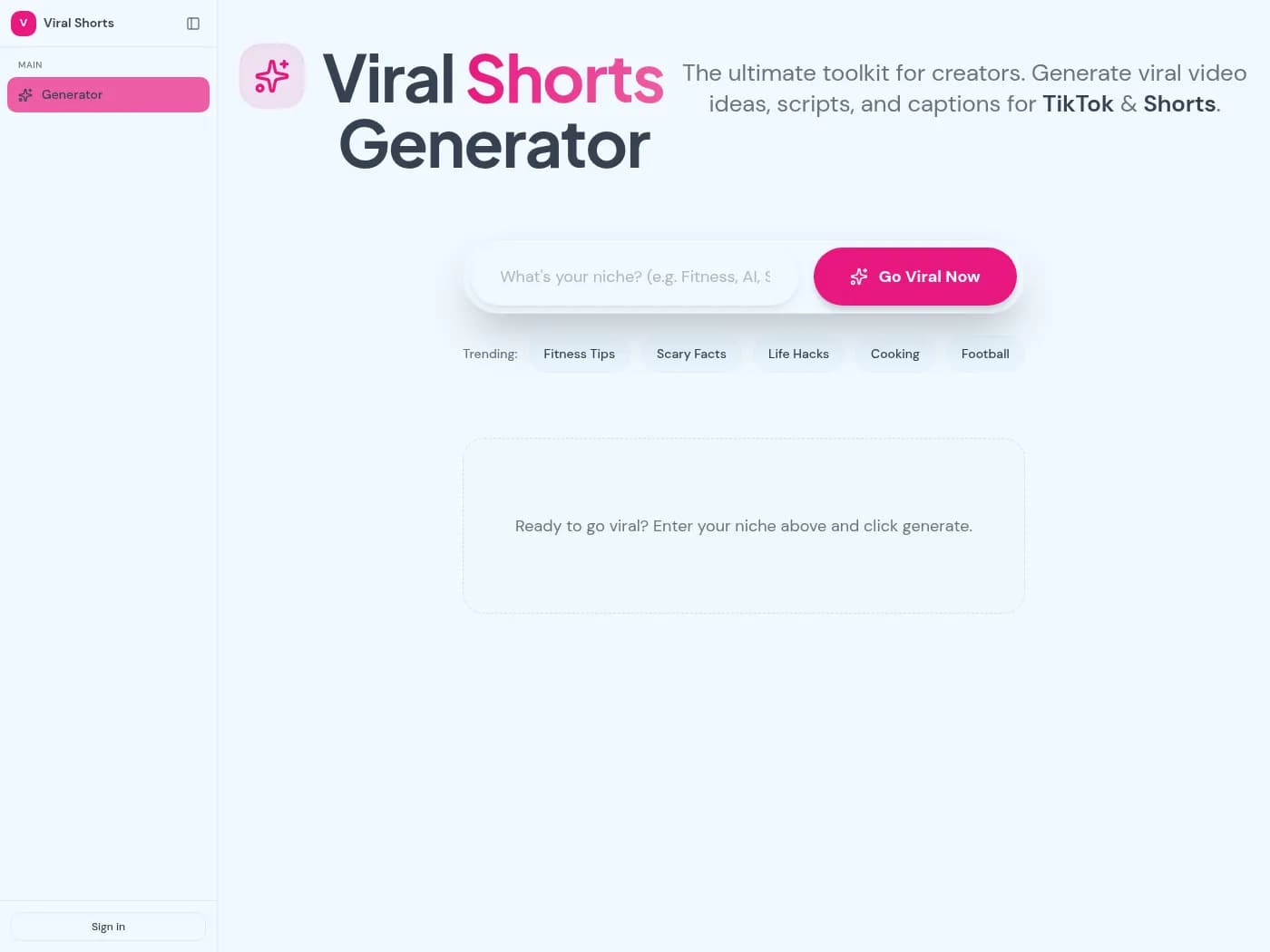 Viral Shorts Generator