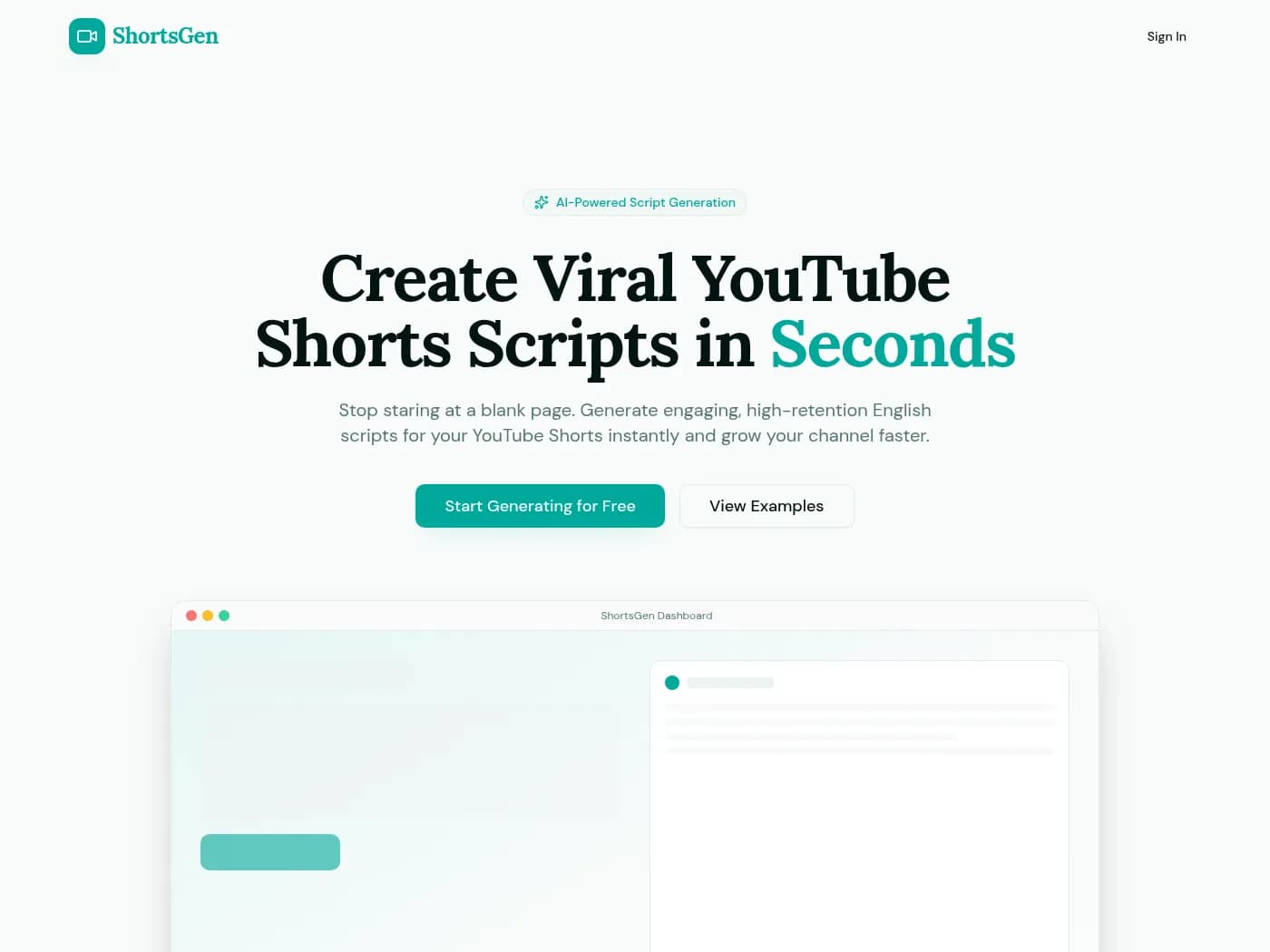 Shorts Script Generator