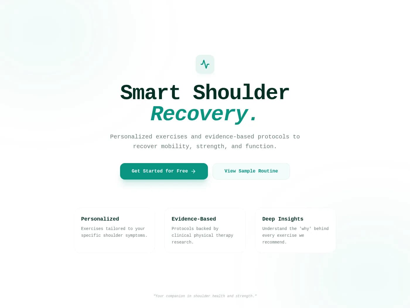 Shoulder Rehab Agent