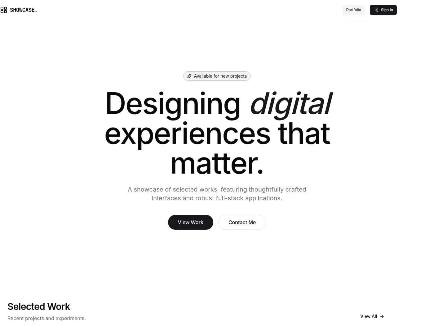 Showcase Portfolio