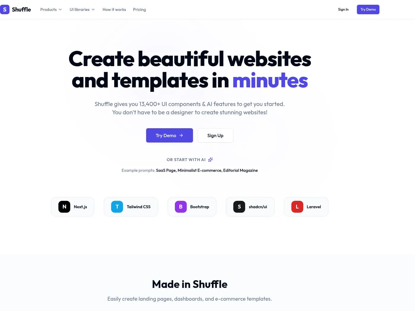 Shuffle.com Clone