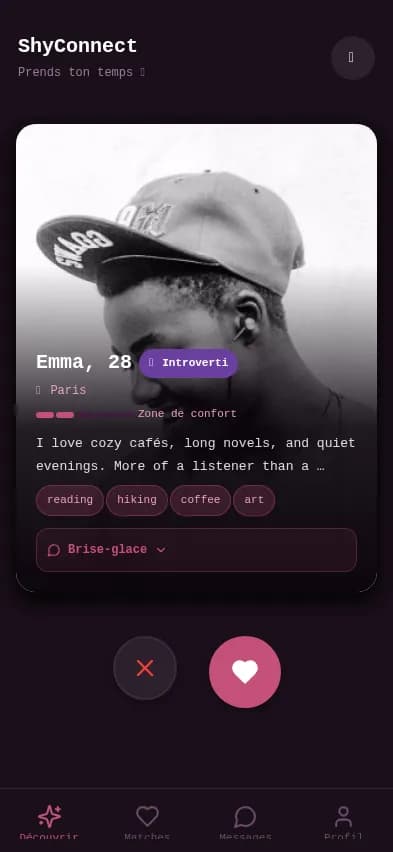 ShyConnect Dating App