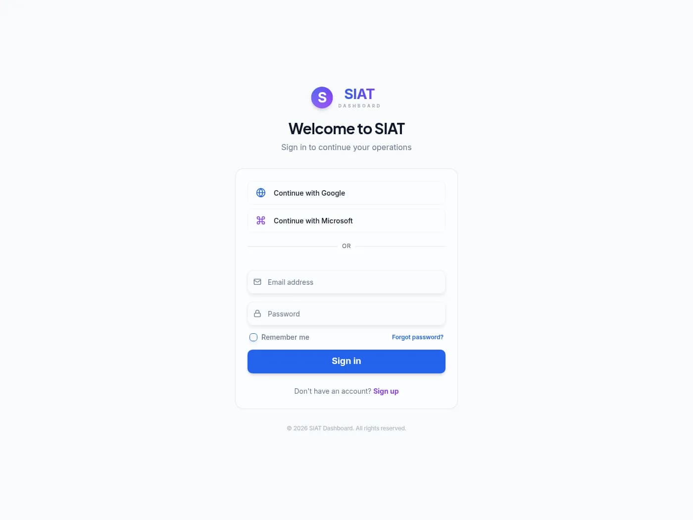 SIAT Dashboard Clone