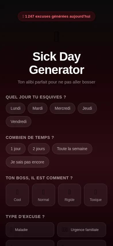 Sick Day Generator