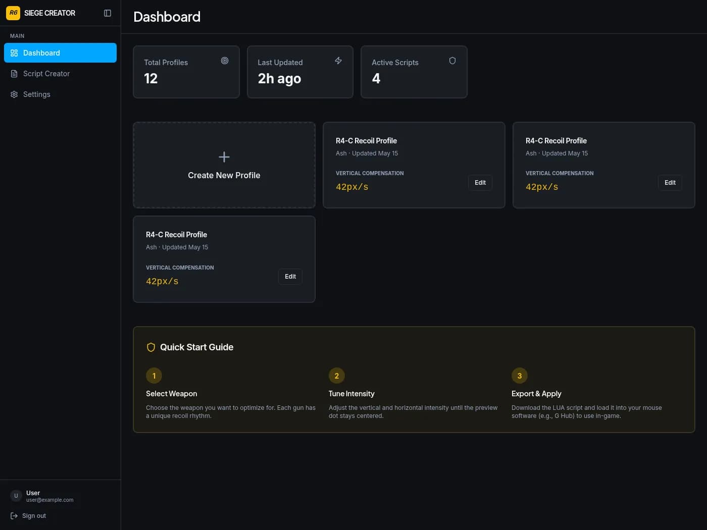 Siege Script Creator