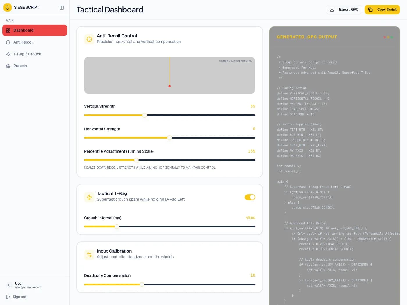 Siege Console Script Enhanced
