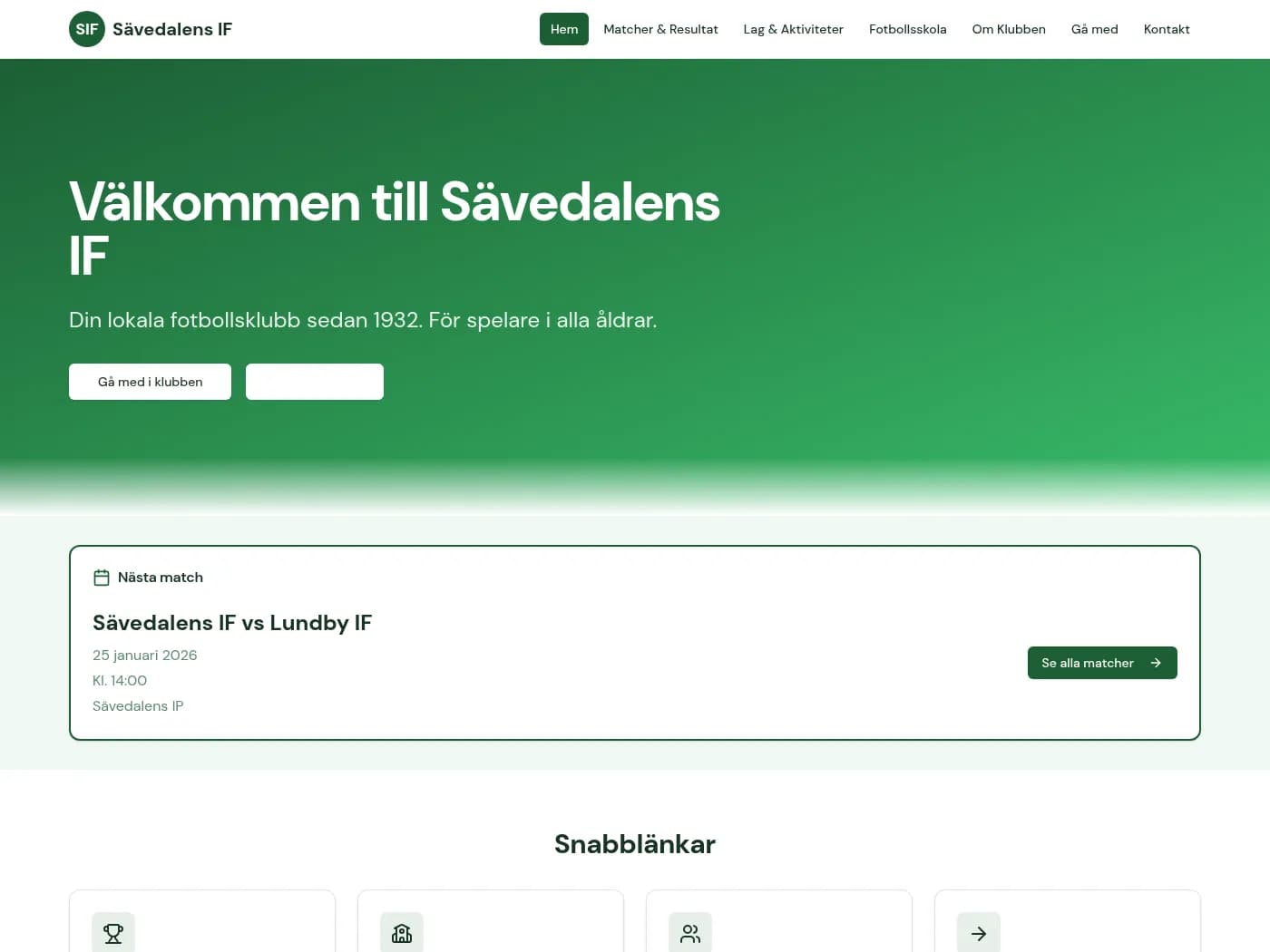 Sävedalens IF Club Site