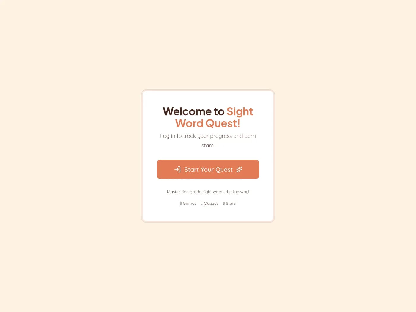 Sight Words Memory App