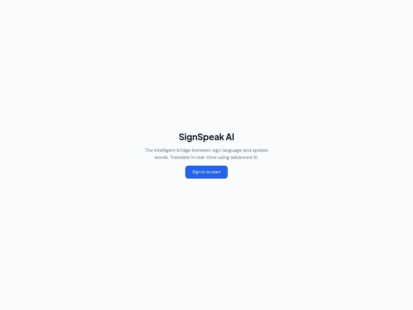 SignSpeak AI Translator