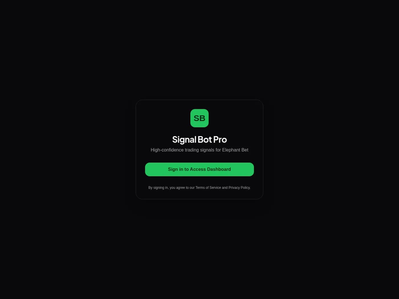 Signal Bot Pro Dashboard