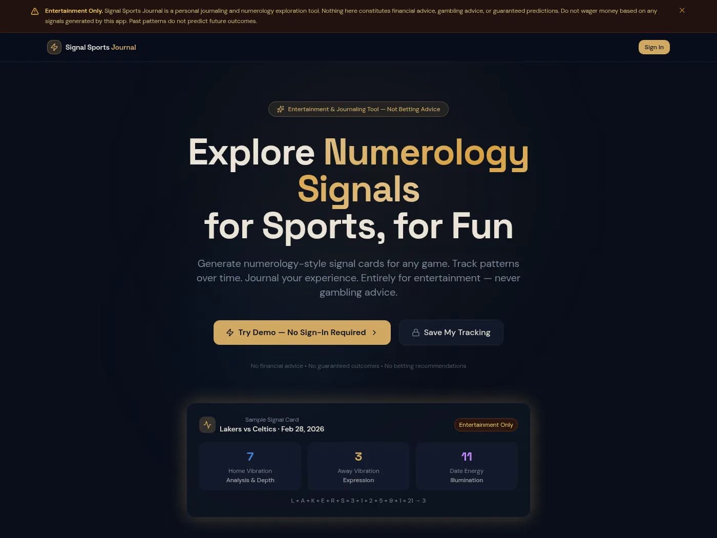 Signal Sports Journal
