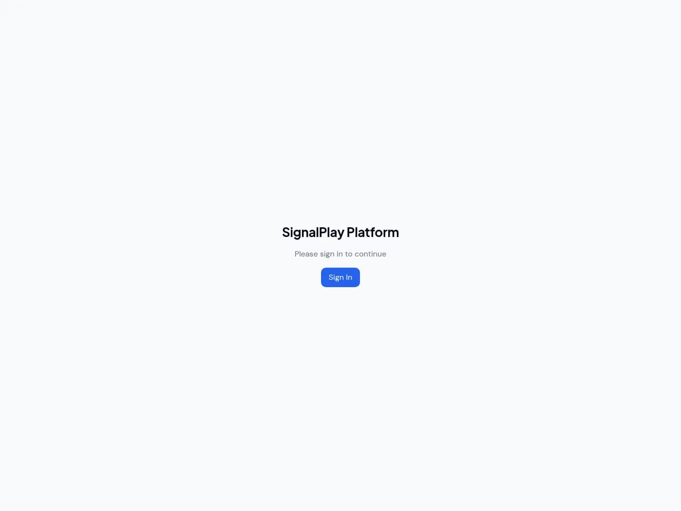 SignalPlay Platform