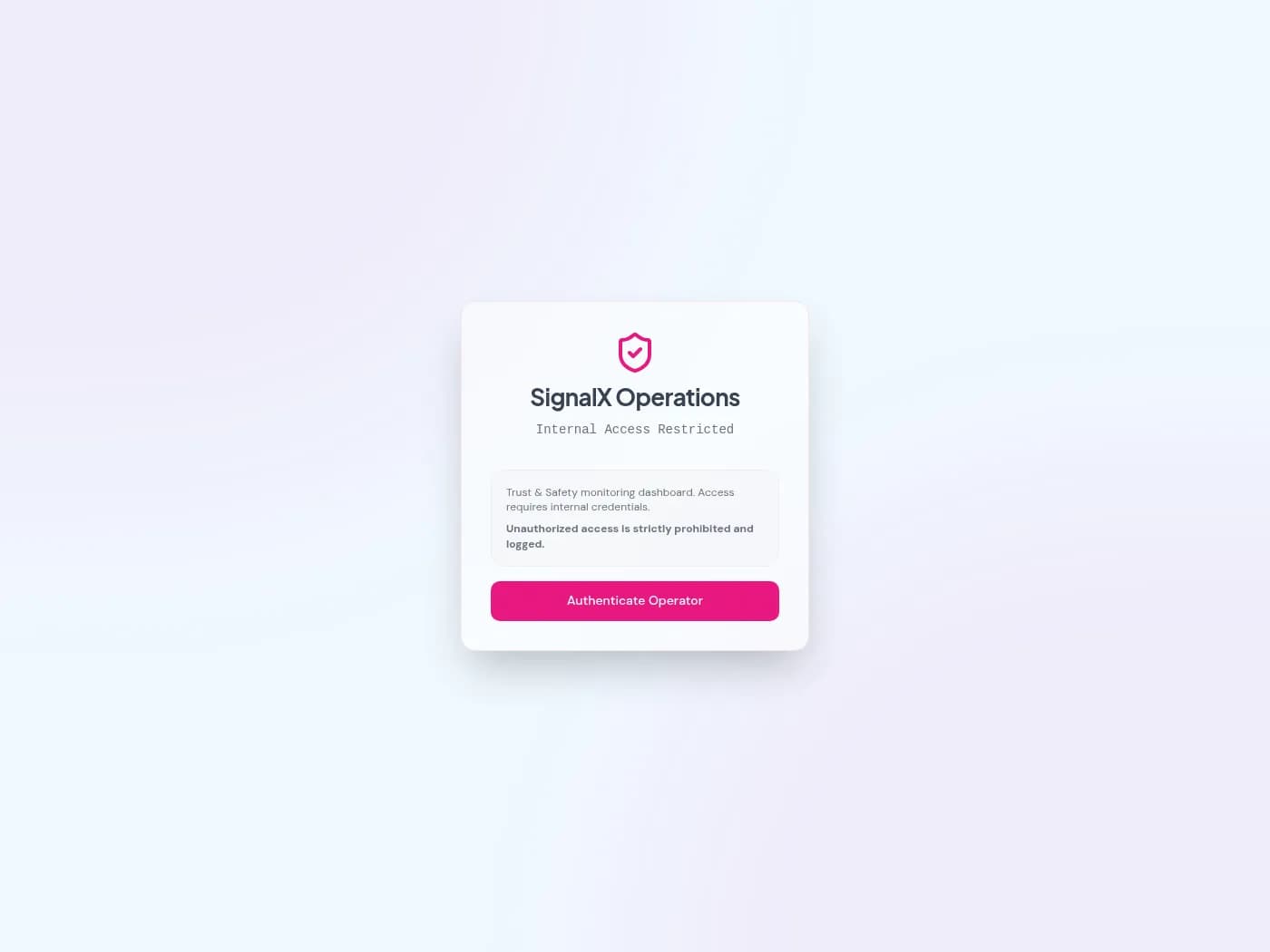 SignalX Ops Dashboard