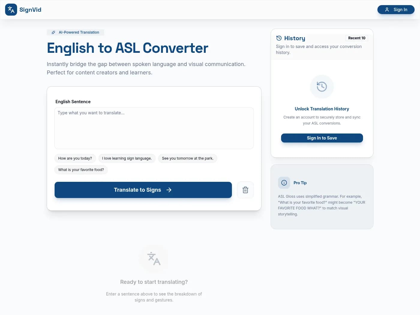 SignVid Converter