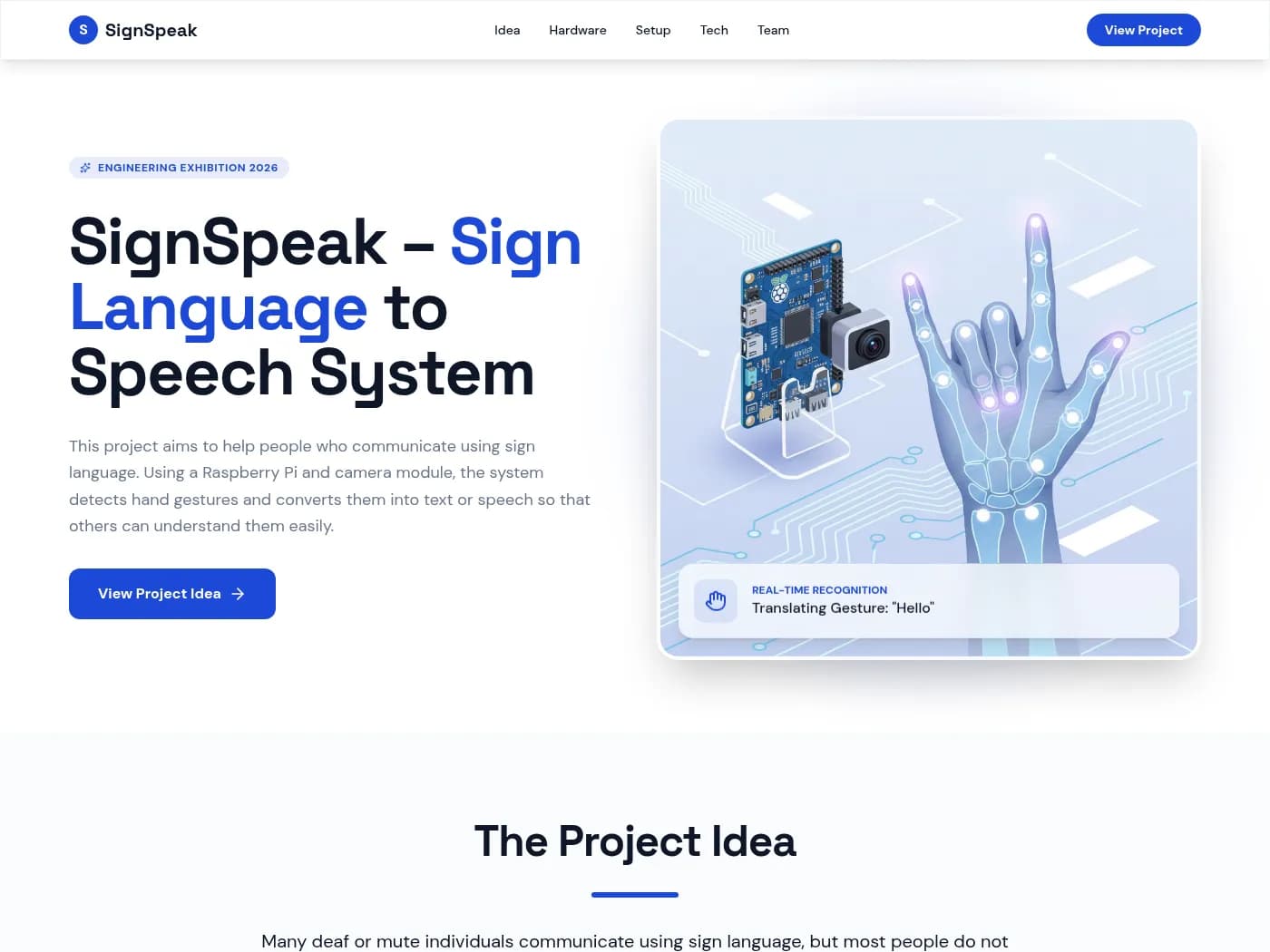 SignSpeak Project Showcase