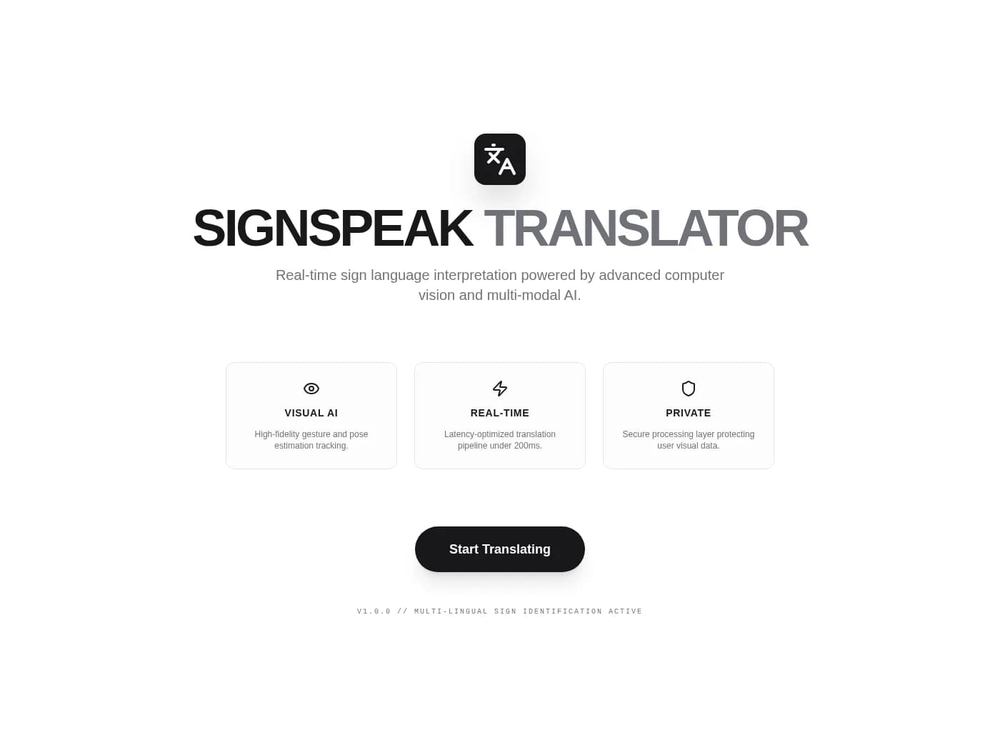 SignSpeak Translator