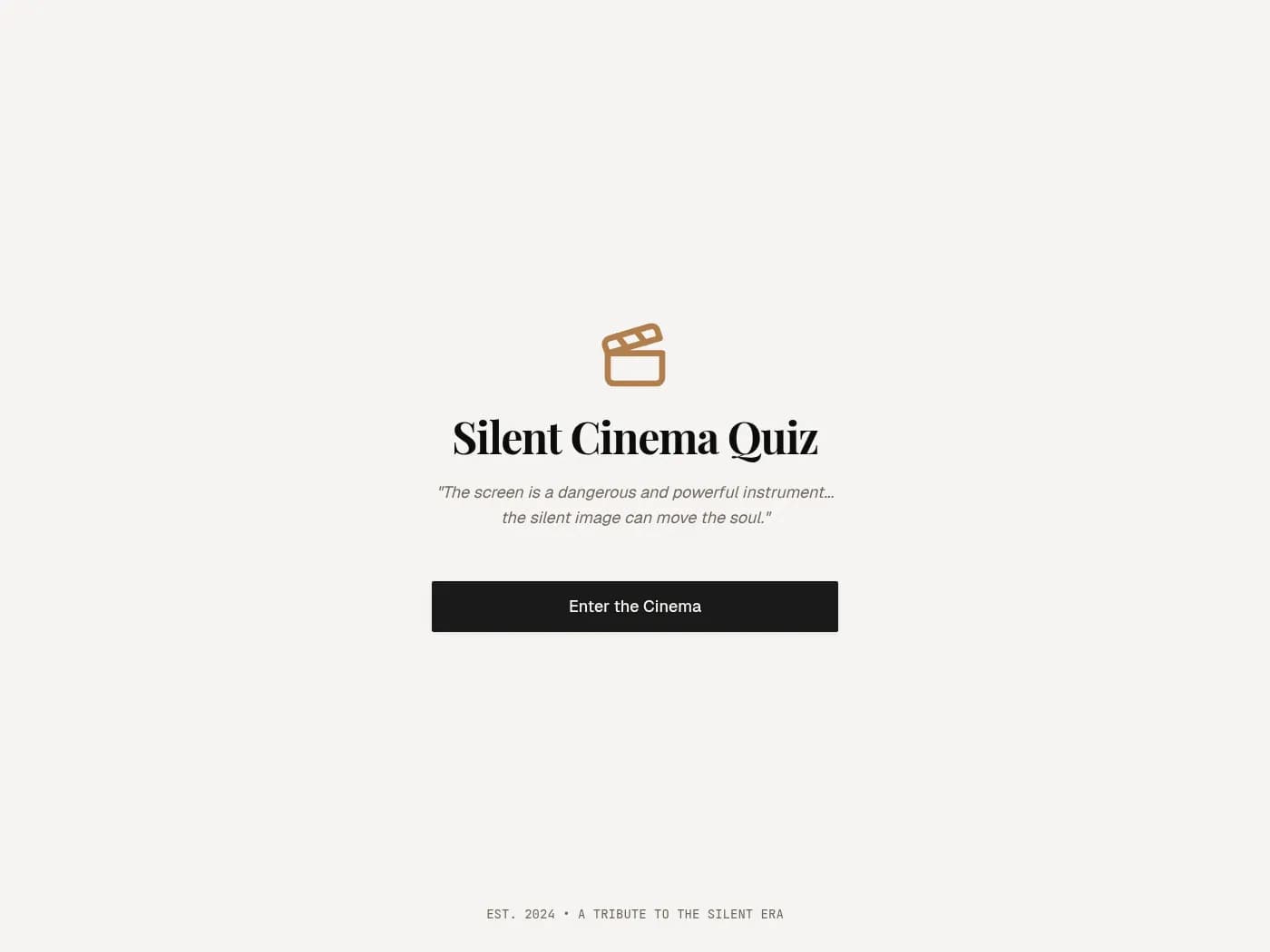 Silent Cinema Quiz