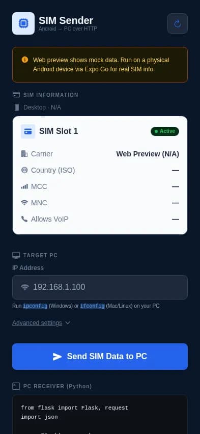 SIM Sender Android App