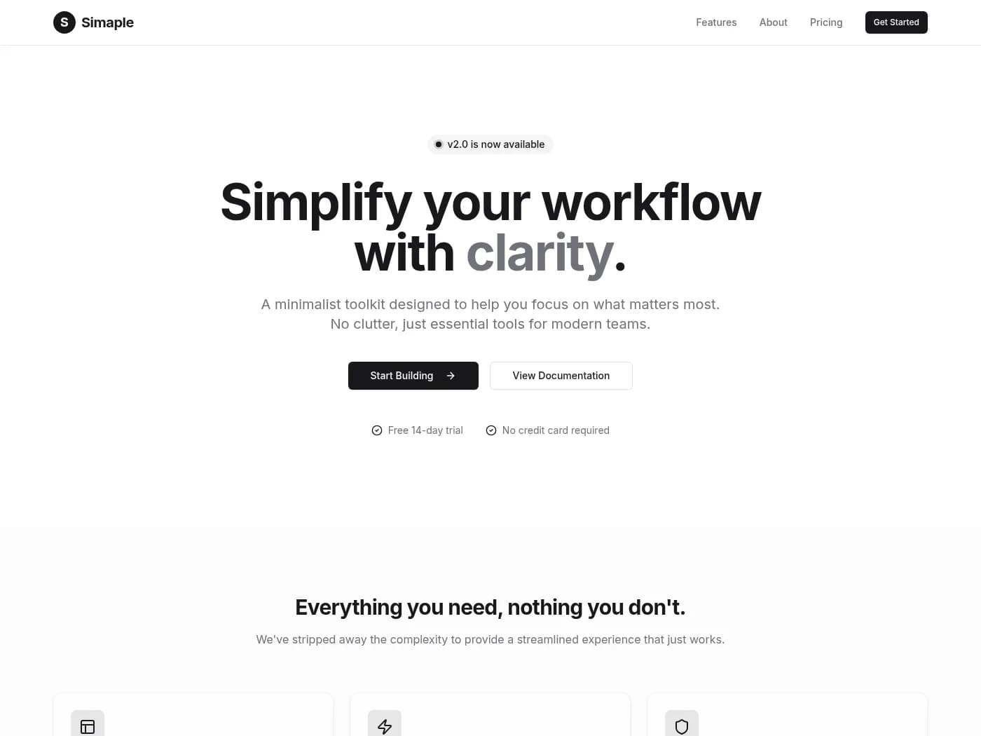 Simaple Landing Page