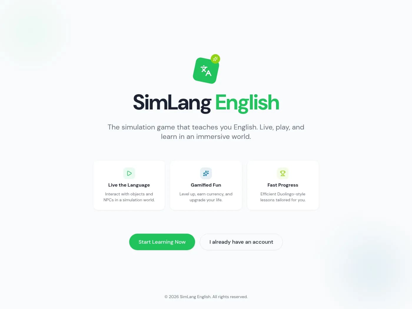 SimLang English