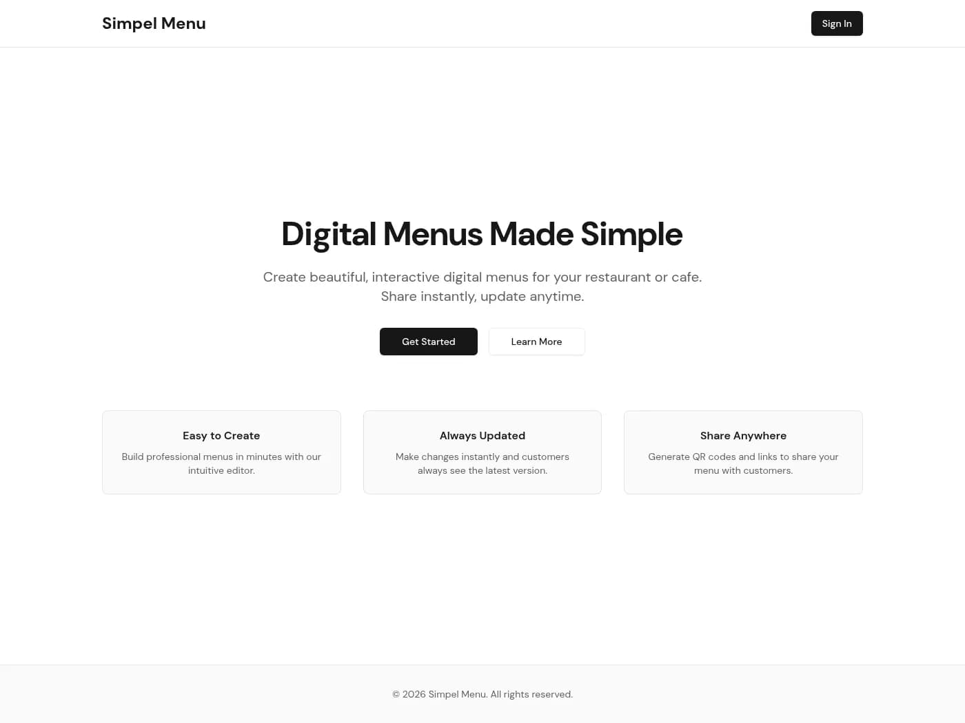 Simpel Menu