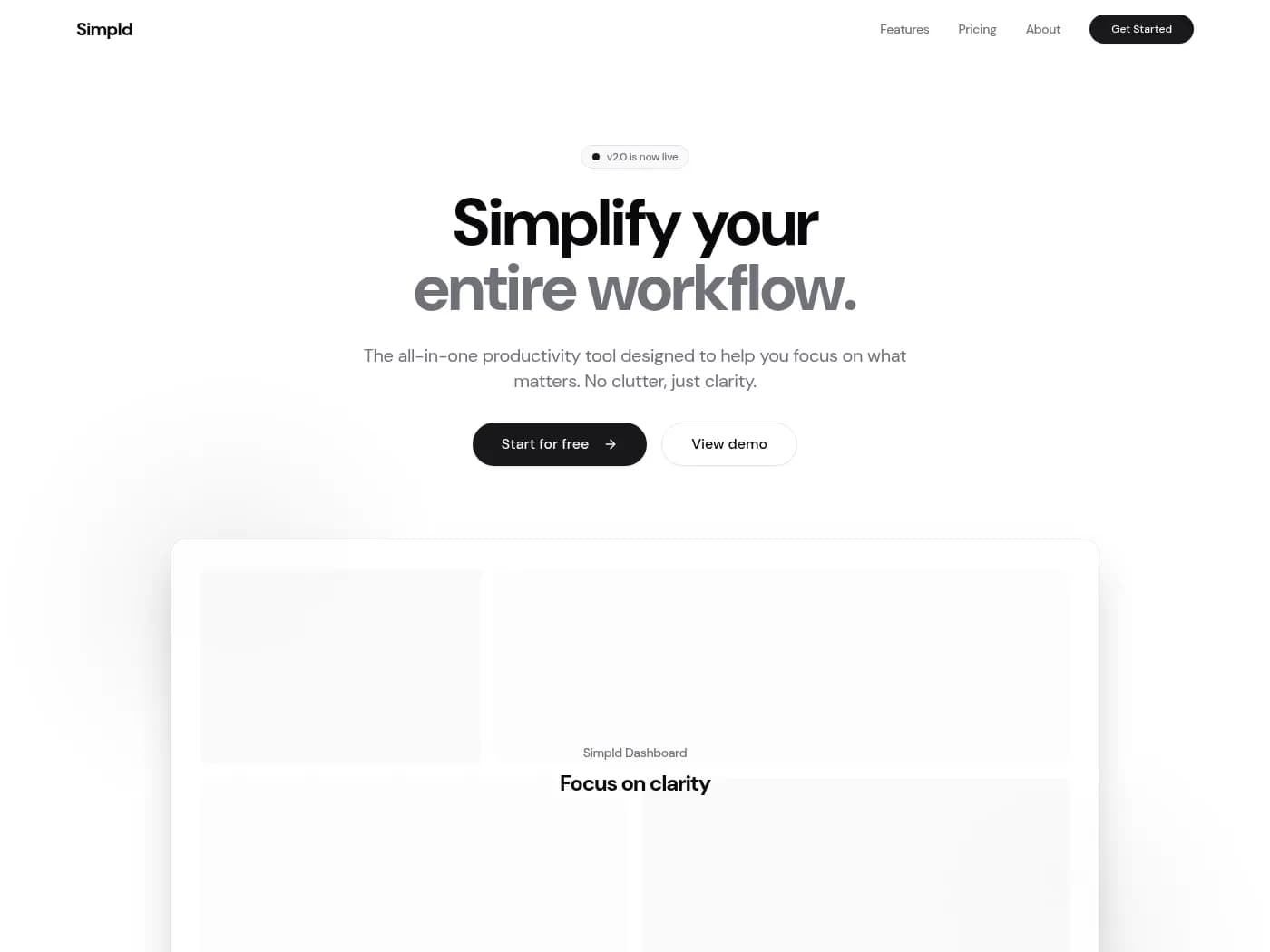 Simpld Landing Page