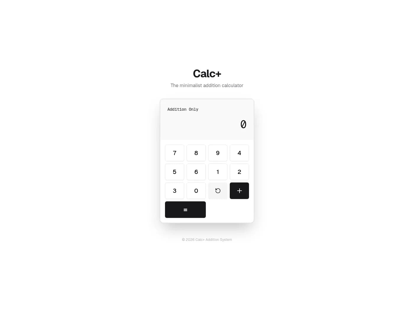 Simple Addition Calc