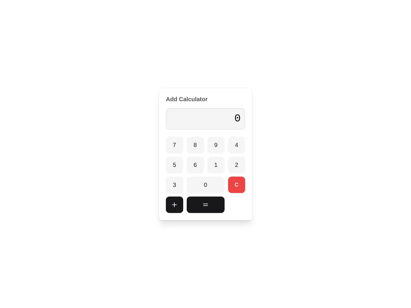 Simple Add Calculator