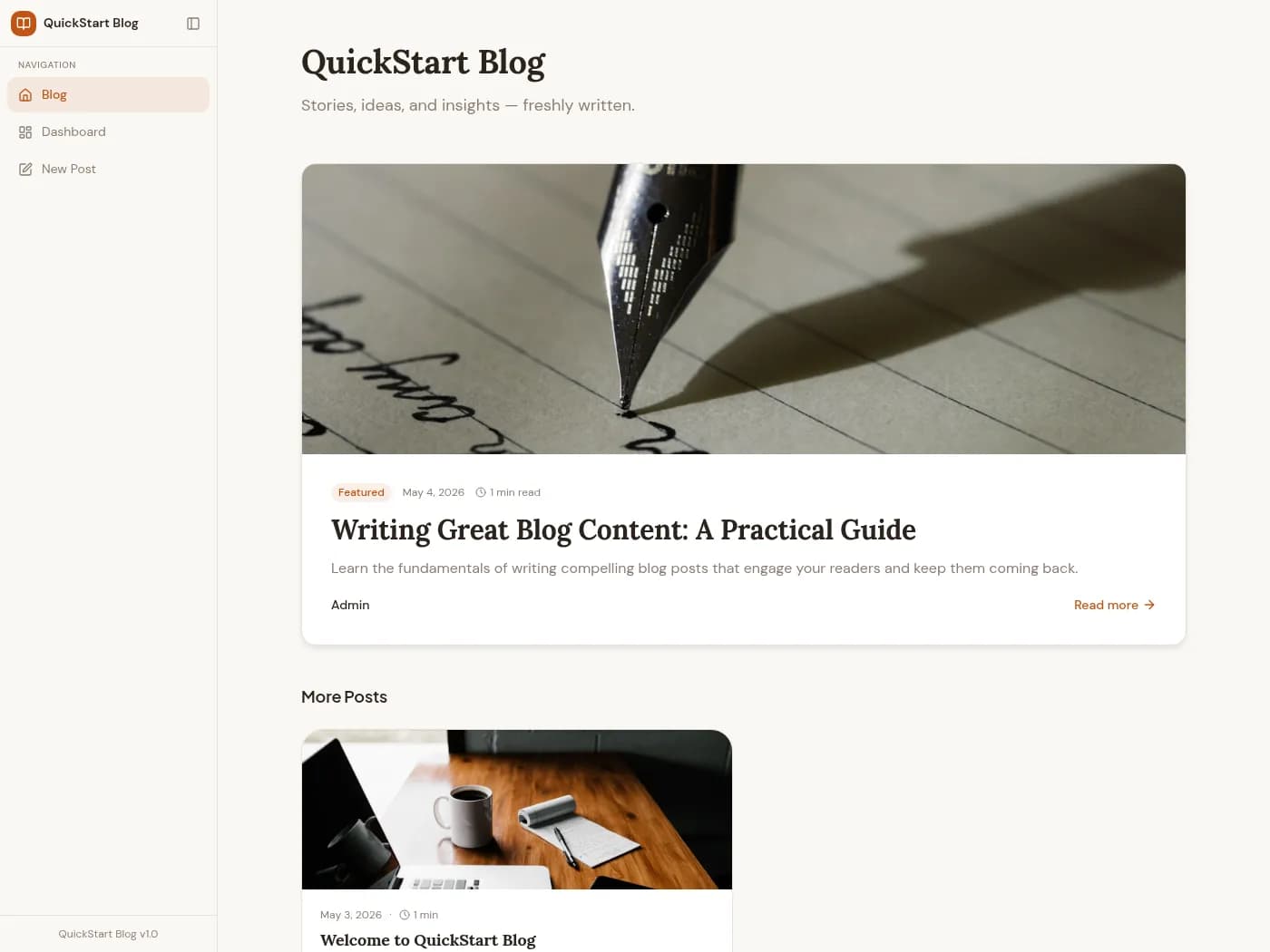 QuickStart Blog
