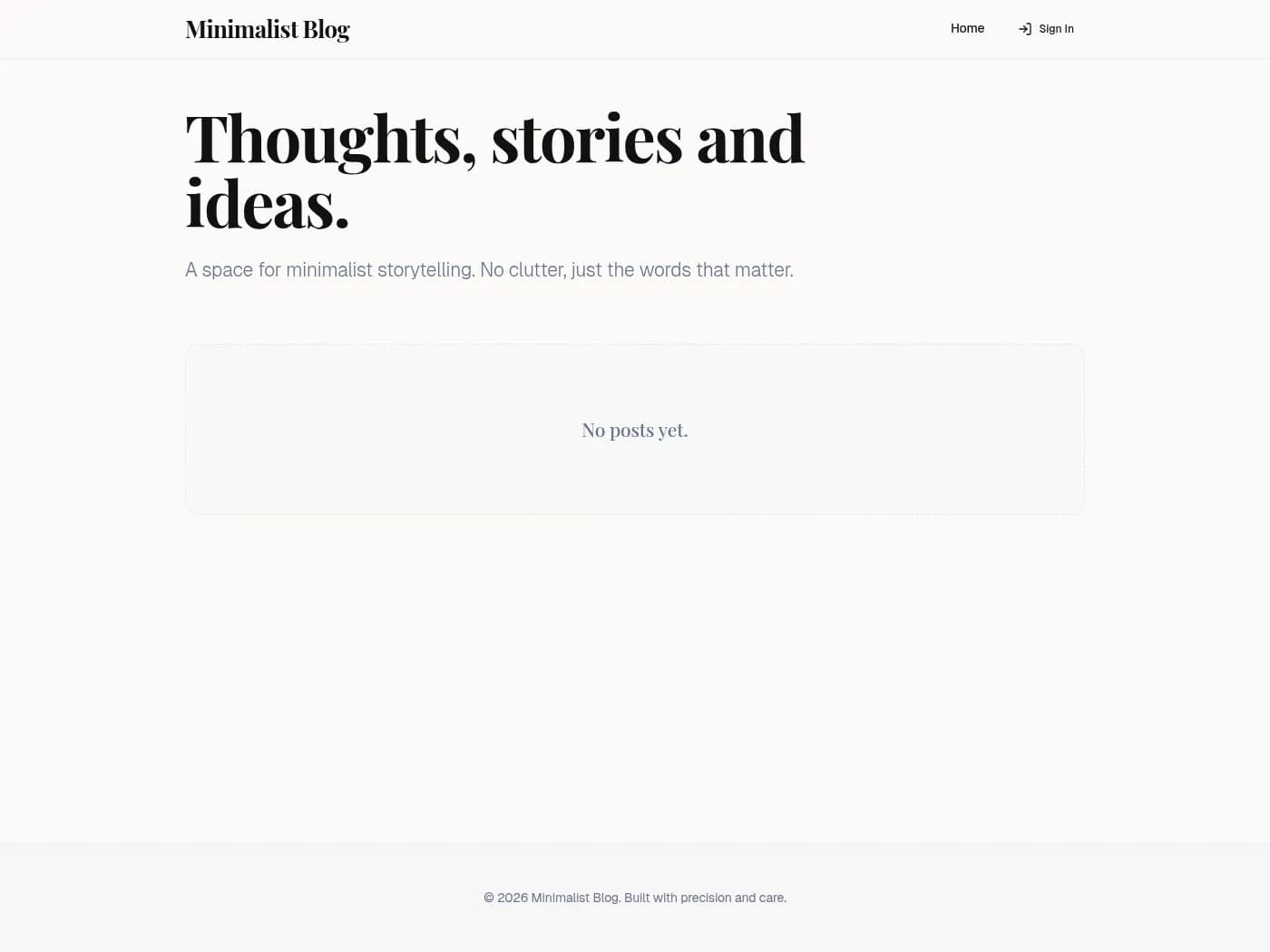Minimalist Blog Platform