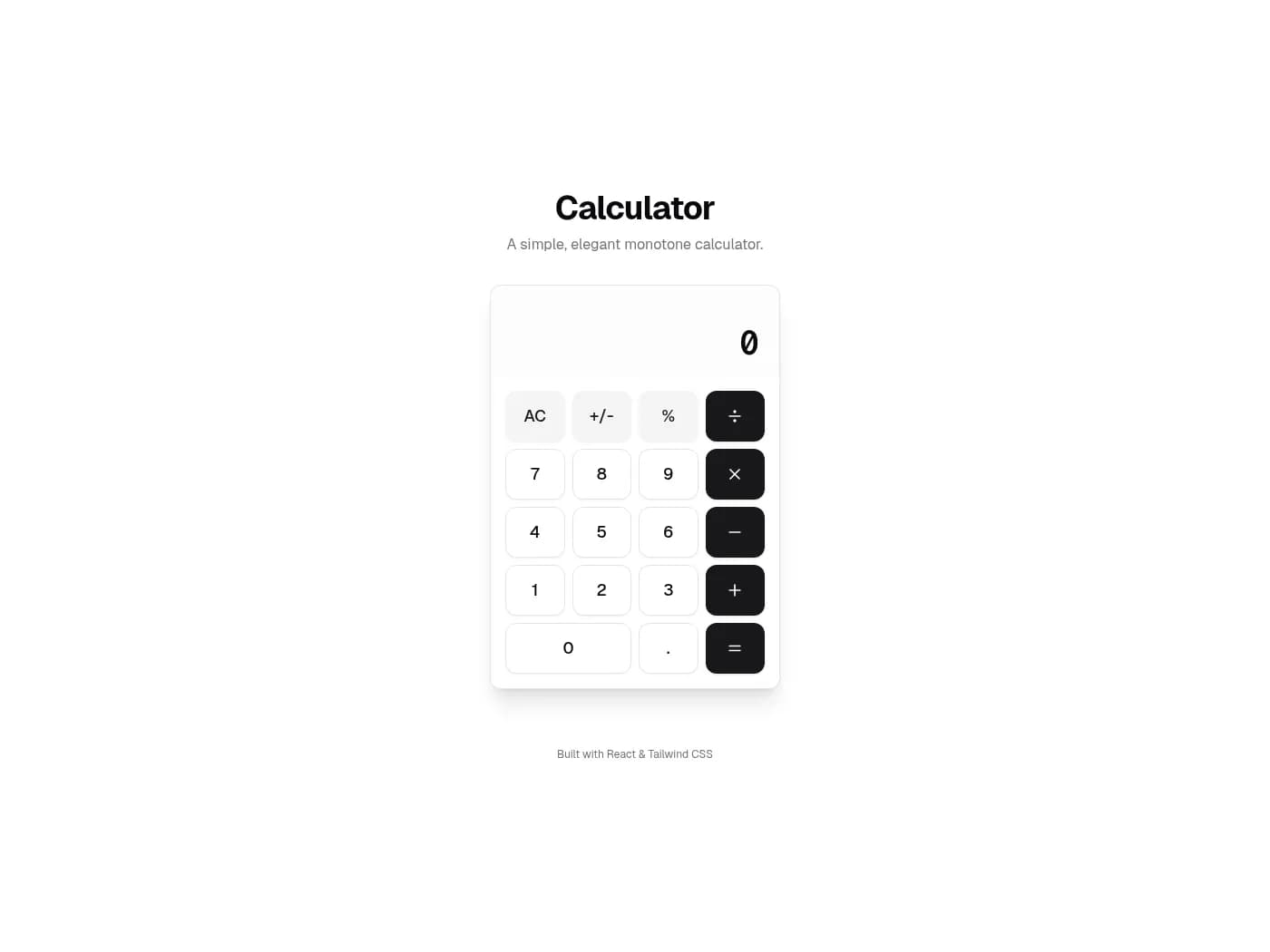 Simple Calc Web App