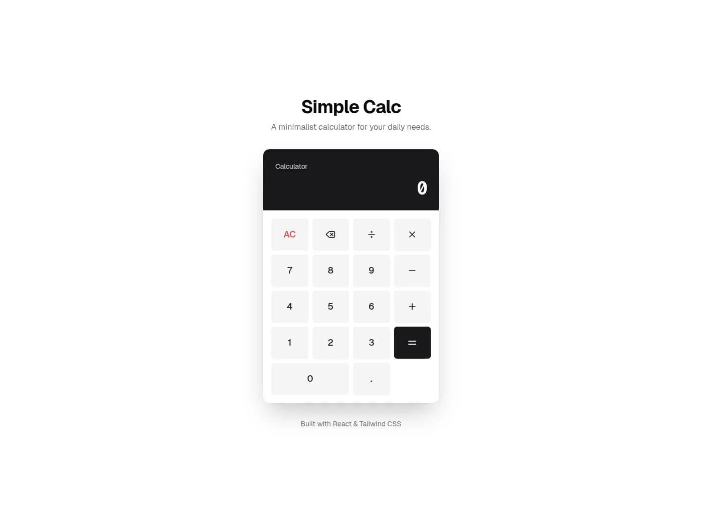 Simple Calc Web