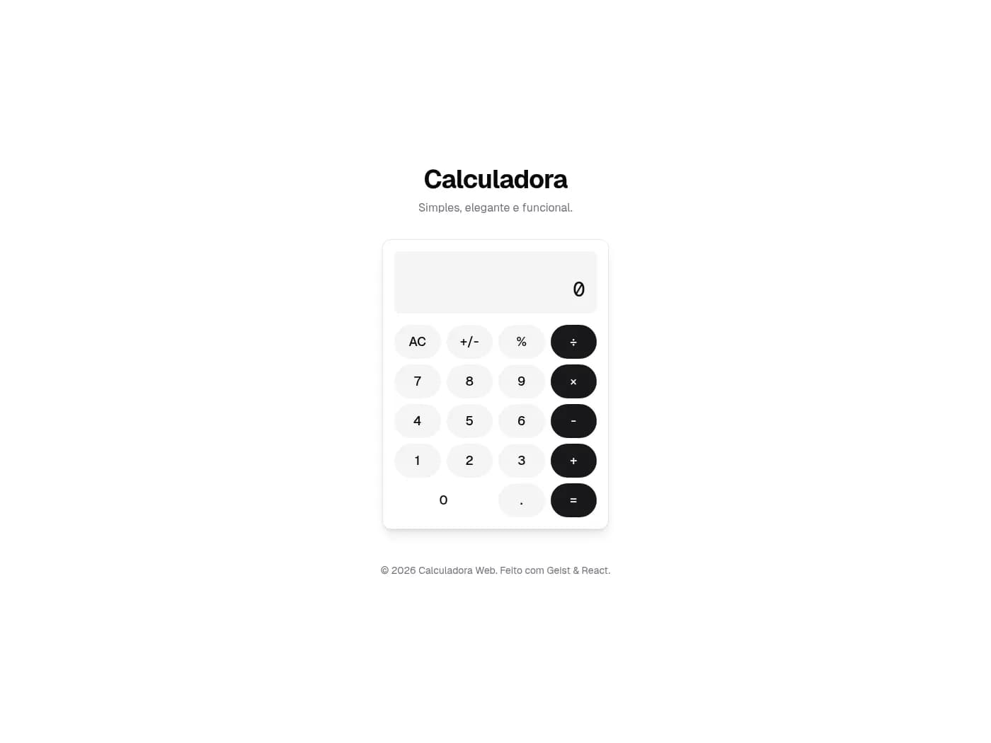 Simple Web Calculator
