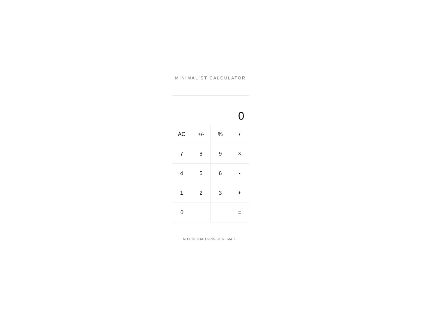 Minimalist Calc Site