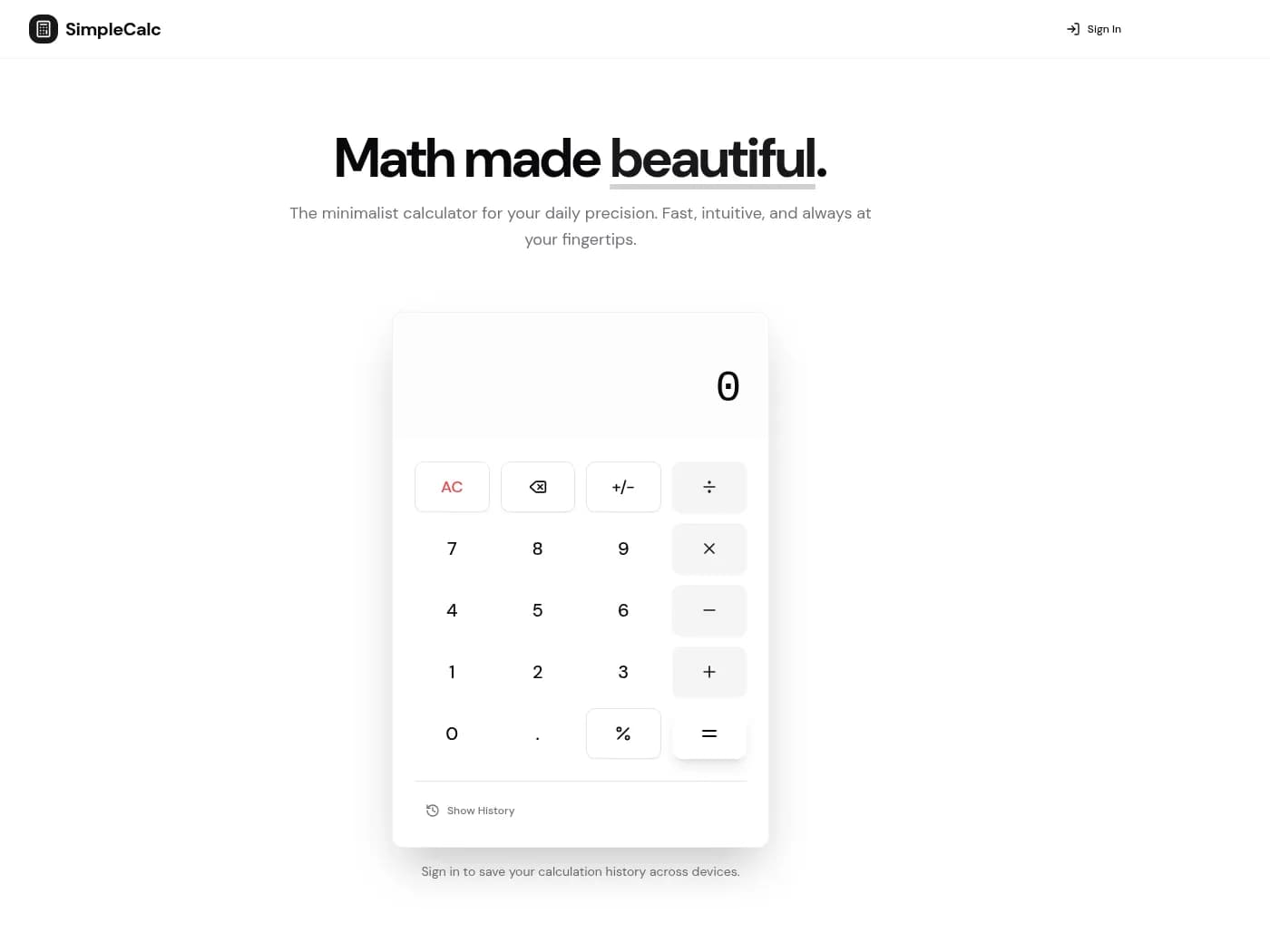 SimpleCalc