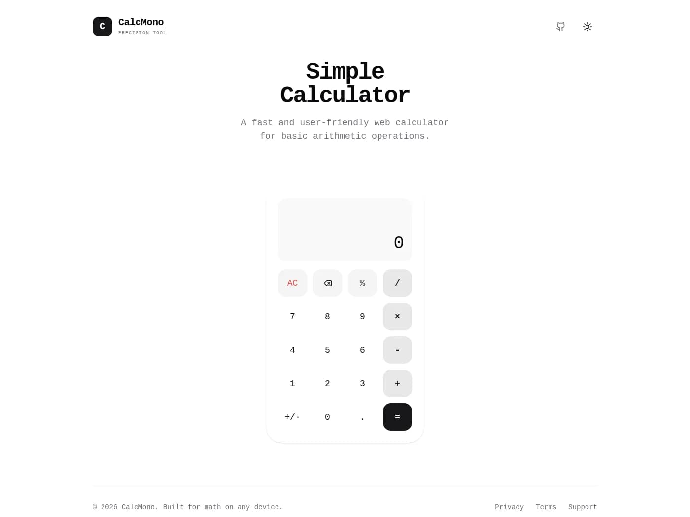 Simple Calculator App
