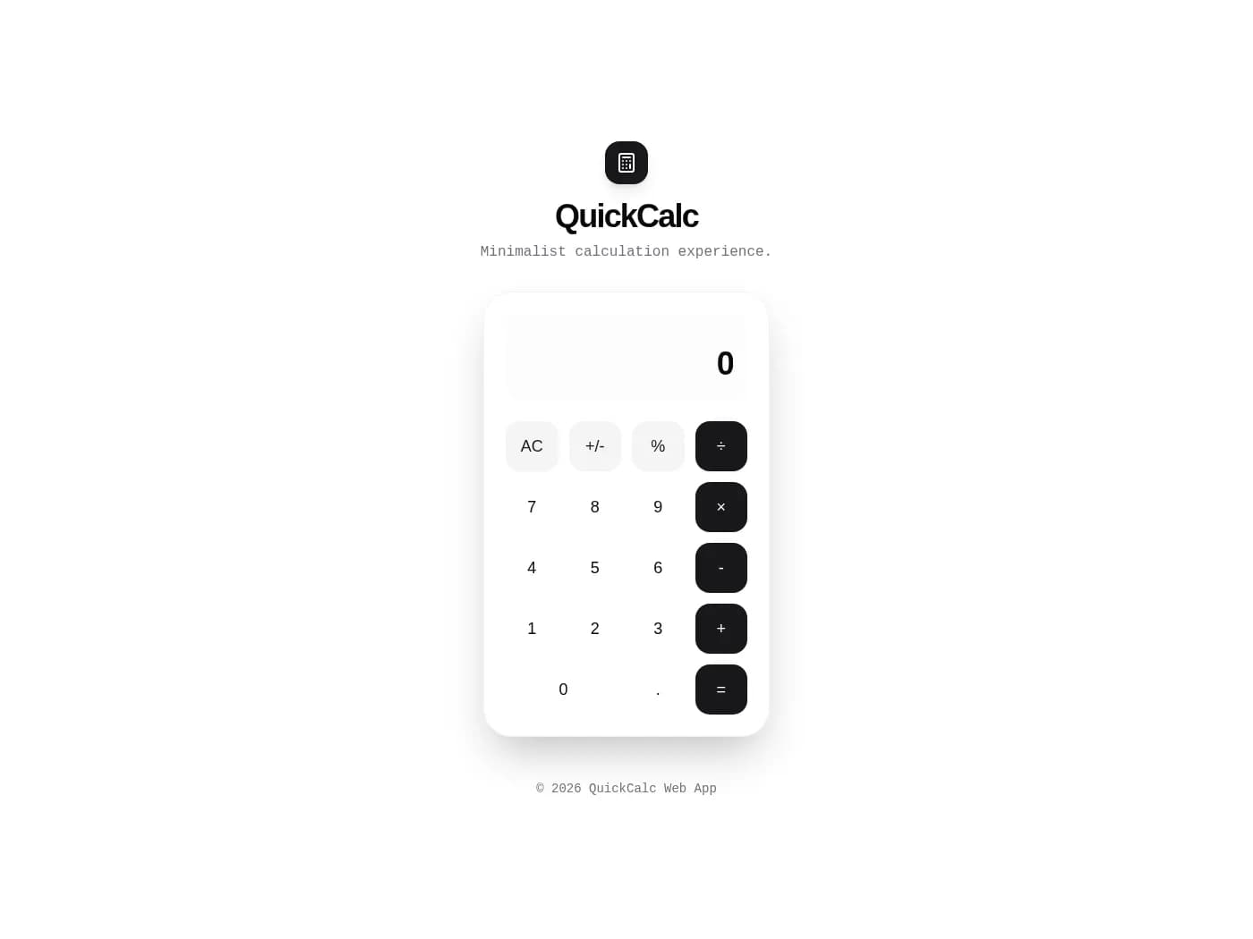 QuickCalc Web App